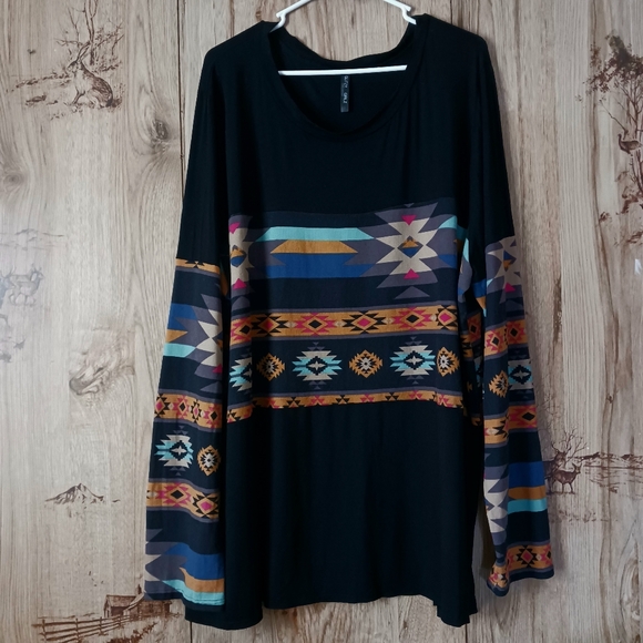 Glitzy Girlz | Tops | Glitzy Girlz Western Native American Print Tunic ...